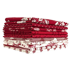 Lily Bella Fabrics Heirloom Red Fat Eighth Bundle (10 Pieces) by My Mind's Eye for Riley Blake (MME.HEIRLOOMRED.A.10FE)