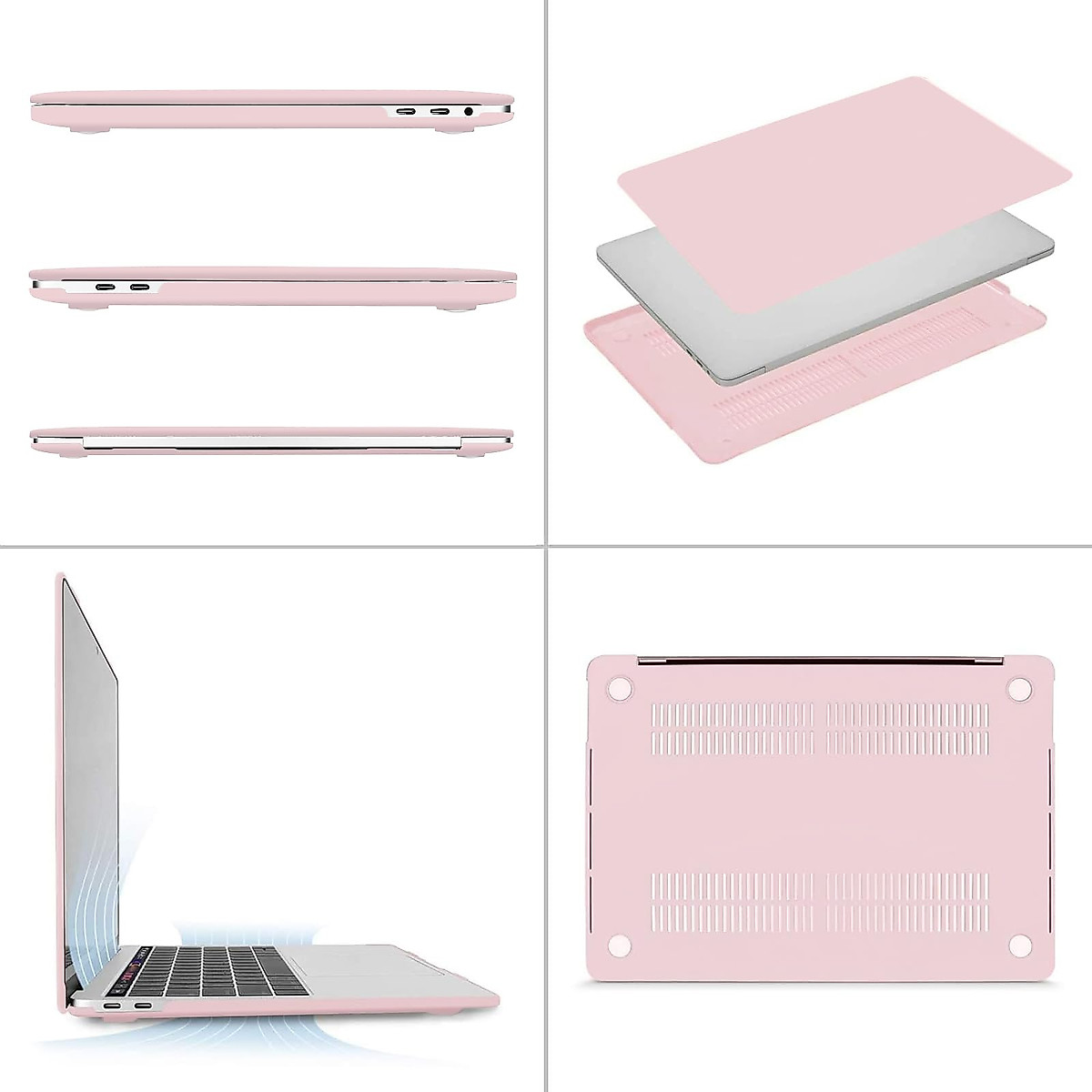 MOSISO Compatible with MacBook Pro 13 inch Case 2023, 2022, 2021-2016 M2 M1 A2338 A2251 A2289 A2159 A1989 A1708 A1706, Plastic Hard Shell Case & Keyboard Cover Skin & Webcam Cover, Rose Quartz