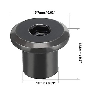 uxcell M8x10mm Hex Socket Head Insert Nut Screw Post Sleeve Nut for Furniture 30pcs