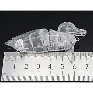 2Jointed Duck Bait 5PCS Blank Unpainted top Water Fishing Lures Topwater Swimbait Clear Hard Duck 8374# with Free Eye