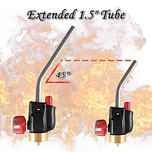 DOMINOX Propane Torch Head, Propane Torch Head with Igniter, Mapp Gas Torch - Torch Head - Propane Torch for Cooking, Welding, Searing(Tank Not Included)