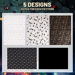BeBesta Christmas Tissue Paper Black Gold Wrapping Paper Tree Reindeer Gift Wrapping Tissue Paper Merry Christmas Art Paper Crafts for Home DIY Gift Bags New Year Decor, 100 Sheets