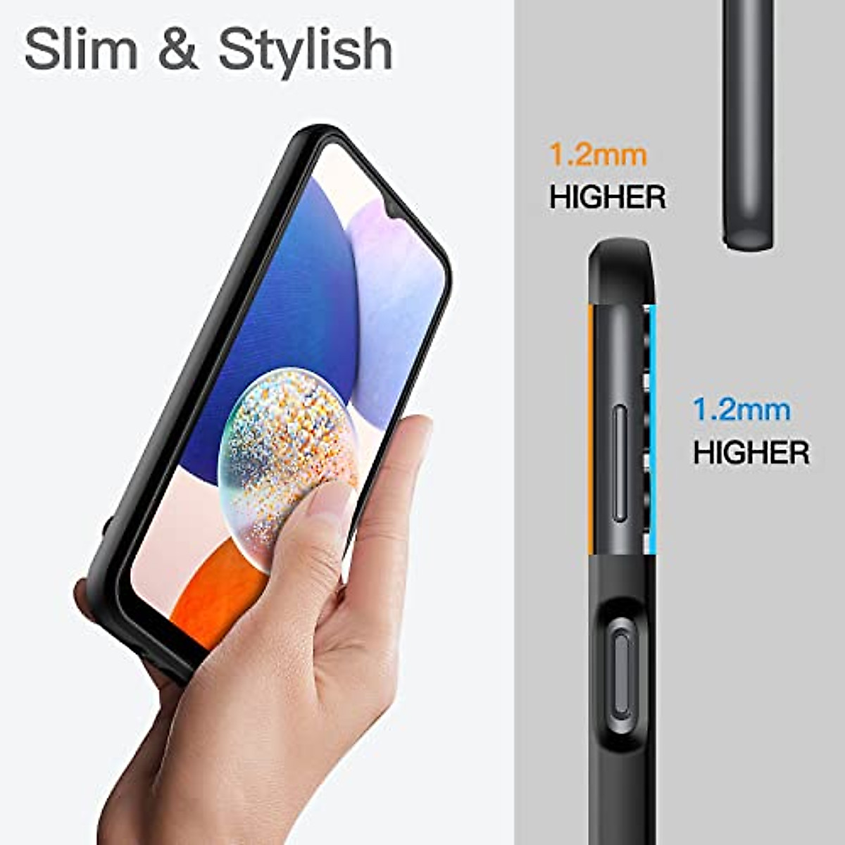 JETech Slim Fit Case for Samsung Galaxy A14 5G 6.6-Inch (Not for A14 4G), Soft TPU Thin Protective Phone Cover with Matte Finish, Shockproof (Black)