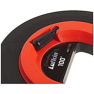 Crescent Lufkin 3/8" x 100' Hi-Viz Orange Speedwinder Yellow Clad Long Steel Tape Measure - HYT100