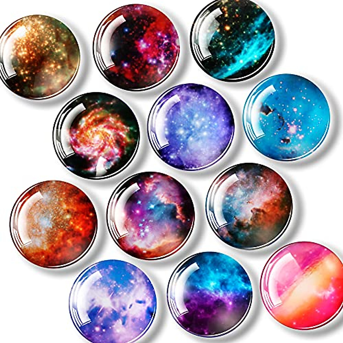 FINDMAG 24 Pack Refrigerator Magnets Decorative, Whiteboard Magnets, Glass 3D Cute Fridge Magnets, Small Magnets for Fridge, Office, Home, Kitchen, Cabinet, Whiteboard, Photo, Message, Gift