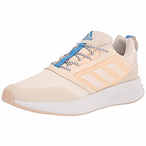adidas Women's Duramo Protect Running Shoe, Wonder White/Zero Metallic/Pulse Blue, 8.5