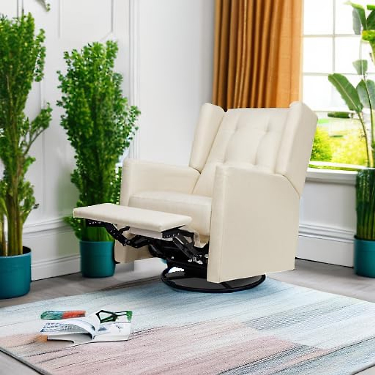 DaVinci Maddox Recliner and Swivel Glider in Natural Oat, Greenguard Gold & CertiPUR-US Certified