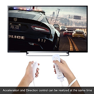 PowerLead Controller for Wii, Built-in Motion Plus Remote and Nunchuck Controller for Nintendo Wii and Wii U + Silicon Case White