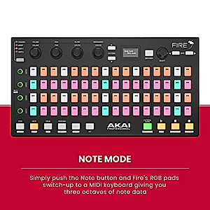 AKAI Professional Fire (Controller Only) – USB MIDI Controller for FL Studio with 64 pad RGB Clip / Drum Pad Matrix