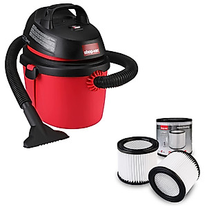 Shop-Vac 2.5 Gallon 2.0 Peak HP Wet/Dry Vacuum+High Performance 90398 Cartridge Filter, 2 Pack