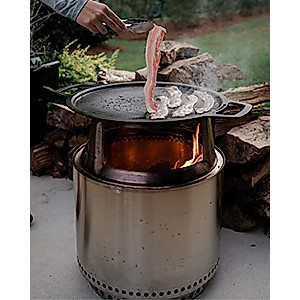 Solo Stove Large Cast Iron Griddle Top, Cookware for Bonfire and Yukon fire pit, Fireplace accessory, Cooking surface: 17.75", Weight: 16.5 lbs