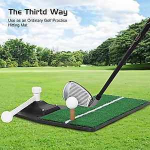 JIUYIBC Golf Swing Trainer, 3-in-1 Golf Swing Training Aid for Indoor and Outdoor, Portable Golf Swing Practice Mat, Golf simulators for Home,Practice Equipment, True Impact