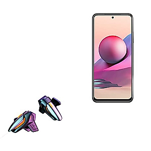 BoxWave Gaming Gear Compatible with Xiaomi Redmi Note 10S (Gaming Gear by BoxWave) - Touchscreen QuickTrigger, Trigger Buttons Quick Gaming Mobile FPS for Xiaomi Redmi Note 10S - Jet Black