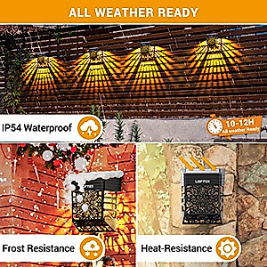 LOFTEK Solar Deck Lights, 8 Pack Solar Fence Lights, Outdoor Garden Decorative Lights, Dusk to Dawn, Waterproof, Fence Post Solar Wall Light for Railing, Patio, Pool, Backyard, Stair, Step, Warm White