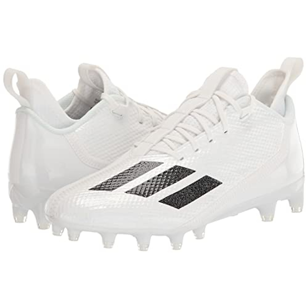 adidas Men's Adizero Scorch Football Shoe, White/Black/White, 8.5