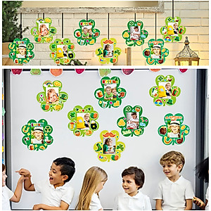 chiazllta 32 Packs St. Patrick's Day Picture Frame Craft Kits for Kids, Ireland DIY Shamrock Craft Holiday Art Favor Home Class Game Activities for Kindergarten Preschool