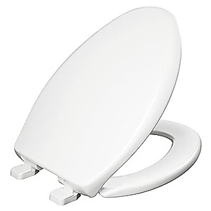 MAYFAIR 18100SL 000 Collins Slow Close Plastic Toilet Seat that will Never Loosen, with Super Grip Bumpers, ELONGATED, Long Lasting Solid Plastic, White