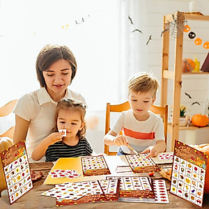 Shappy 39 Pcs Fall Bingo Game Cards Sets for Adults 28 Players Fall Festival Party Games Autumn Bingo Cards for School Classroom Family Activities Thanksgiving Party Supplies Decoration