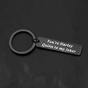 FOTAP Joker and Harley Quinn Jewelry You're Harley Quinn to My Joker Keychain Boyfriend Gift Girlfriend Gift Valentine's Day Gift (Joker Set Keychain-blk)