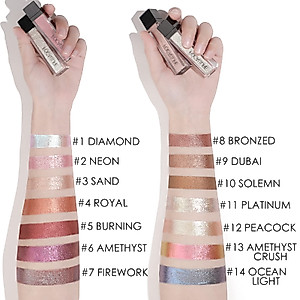 FOCALLURE Liquid Glitter Eyeshadow,Long Lasting Glitter Eyeliner,Waterproof Metallic Shimmer Eye Shadow,Quick-Drying Formula,Multi-Dimensional Eye Looks,AMETHYST