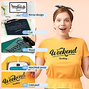 VinylRus Heat Transfer Vinyl-12” x 25ft Black & White Iron on Vinyl Roll for Shirts, HTV Vinyl for Silhouette Cameo, Cricut, Easy to Cut & Weed