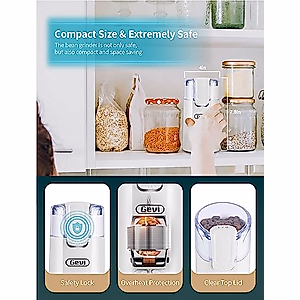 Electric Coffee Grinder Stainless Steel Blade Grinder for Coffee Espresso Latte Mochas, Noiseless Operation.GECGI140-U-1