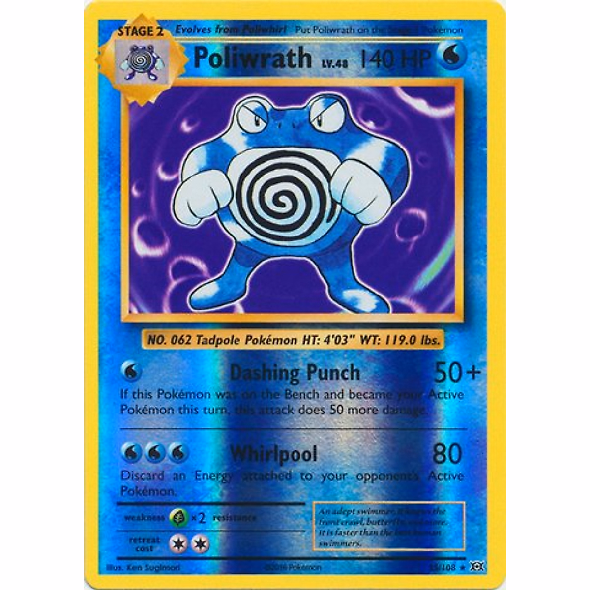 Pokemon - Poliwrath (25/108) - XY Evolutions - Reverse Holo