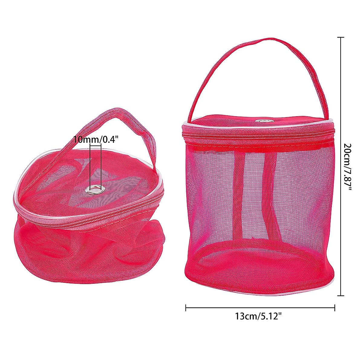 NBEADS 2 Pcs Empty Mesh Yarn Bags, Portable Knitting Bag Organza Storage Cases Tote Bags Crochet Thread Sewing Accessories for Yarn Storage (Fuchsia and Purple)