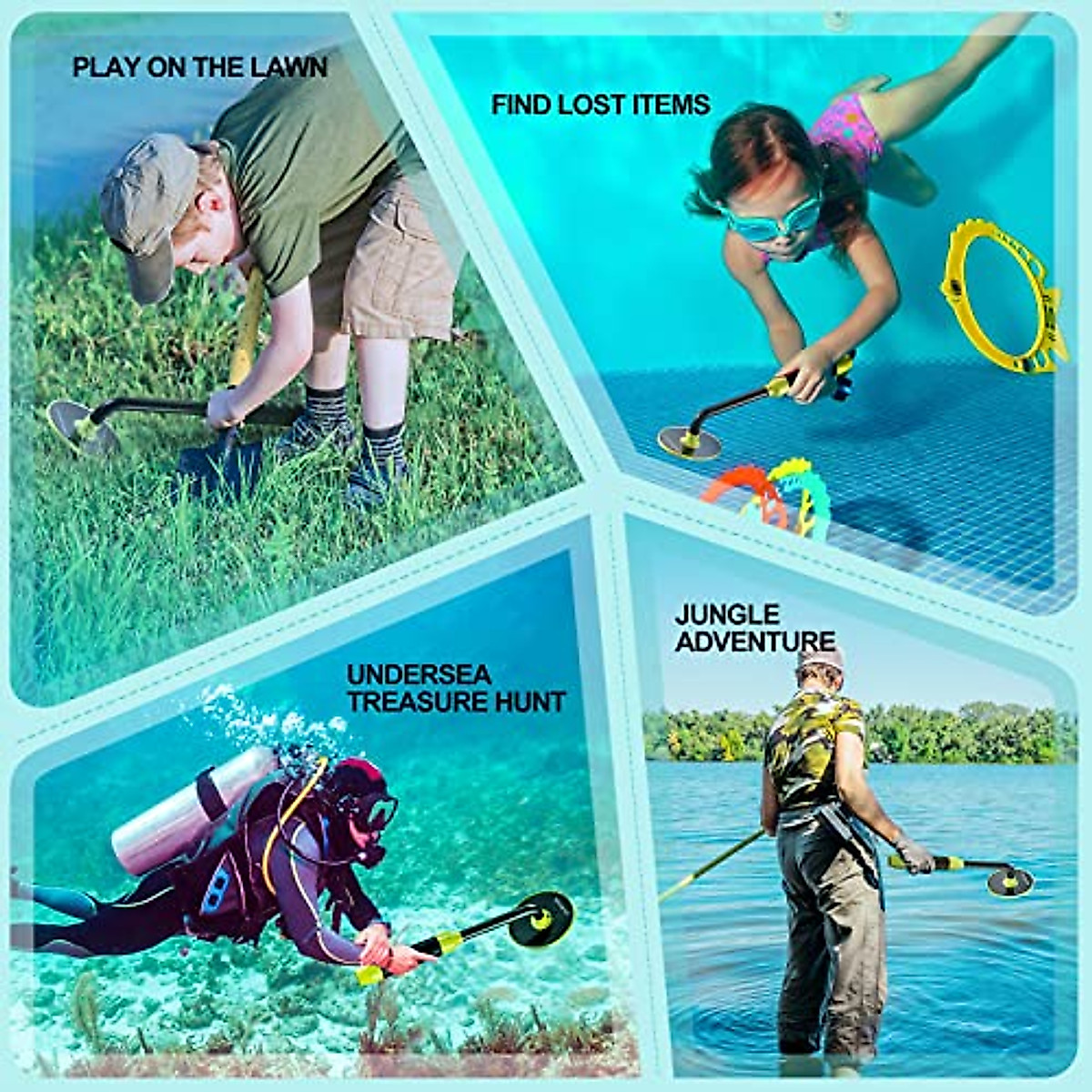 RM RICOMAX Metal Detector Underwater - Waterproof Pinpointer Up to 100 Feet Underwater for Scuba, All-Metal Mode & Pulse Induction Targeting with Vibration, 2022 Upgrade Verison