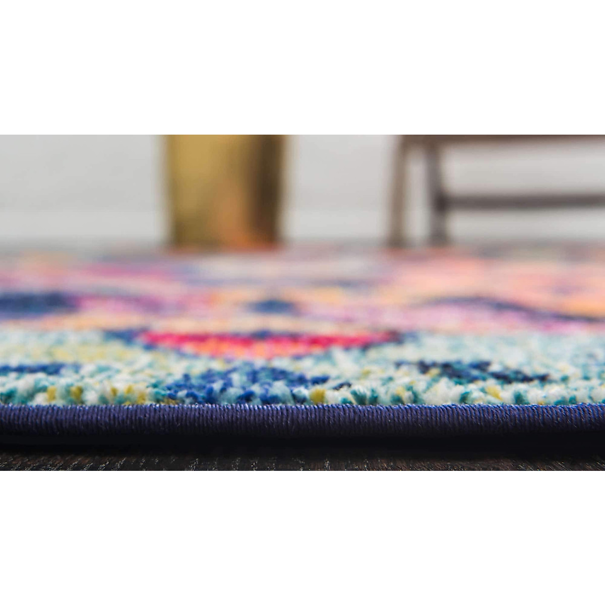 Unique Loom Sedona Collection Southwestern, Over-Dyed, Modern, Pattern, Tribal, Abstract Area Rug, 4' 0" x 6' 0", Navy Blue/Gray