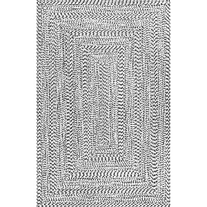 nuLOOM Rowan Braided Texture Indoor/Outdoor Area Rug, 9' x 12', Grey