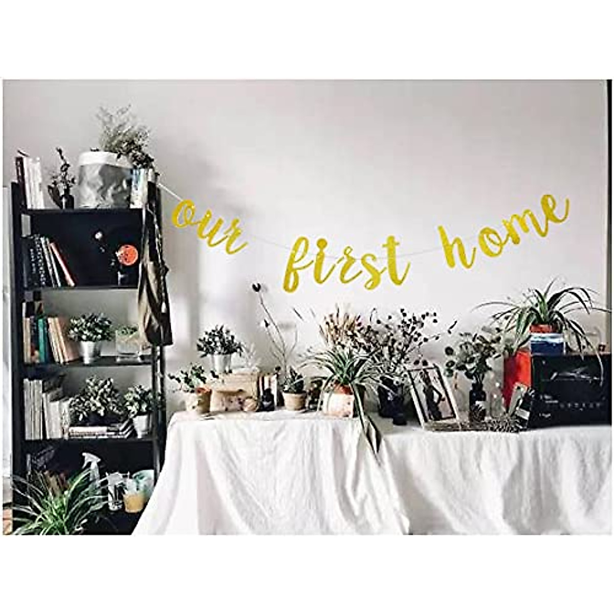Gold Glitter Our First Home Banner, Welcome Home Banner, Housewarming Party Banner, Sweet Home Hanging Sign