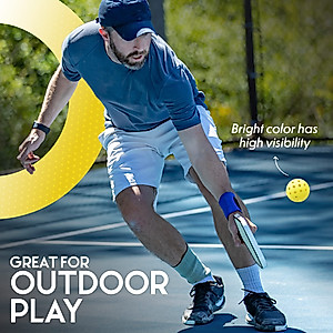 Outdoor Pickleball Balls USAPA Approved 6, 12 & 48 Packs Professional for Sanctioned Tournament Play 40 Holes & Specifically Designed for Outdoor Courts (12 Pack, Yellow)