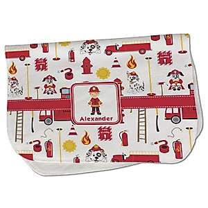 Baby Milano Personalized Firefighter Character Burp Cloth - Fleece w/Name or Text