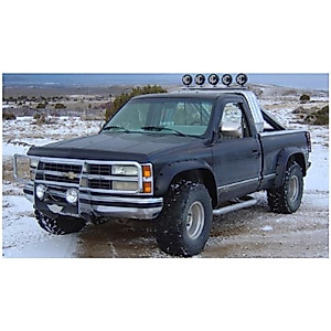 Bushwacker Cutout Pocket/Rivet Style Rear Fender Flares | 2-Piece Set, Black, Smooth Finish | 40010-11 | Fits 1988-1999 Chevrolet C/K 1500, R2500; 1997-1999 Tahoe; 1995-1997 Yukon; 1992-1994 Blazer