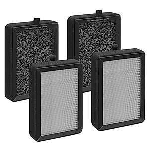 4 Pack LV-H128 Replacement Filter for Levoit Air Purifier , Compatible with LV-H128 / PUURVSAS (HM669A) / ROVACS (RV60)Air Purifier, 3-Stage H13 True HEPA Filtration System, Replace Part #LV-H128-RF