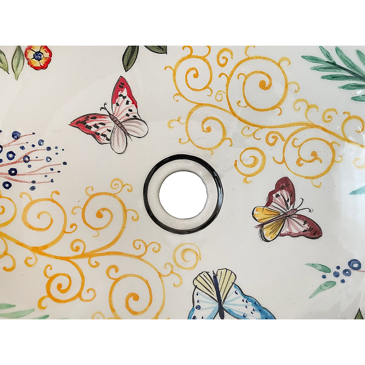 Bathroom Vessel Butterfly Sink, Ceramic Countertop Basin, Sink Bowl, Bath Vanity Sink, Bathroom Remodeling, Lavatory, Kitchen Washbasin