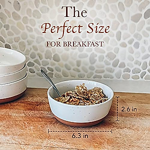 Mora Ceramic Flat Bowls Set of 4-25 oz- For Soup, Salad, Rice, Cereal, Breakfast, Dinner, Serving, Oatmeal, etc - Microwave, Dishwasher and Oven Safe Porcelain Bowl for Eating and Kitchen - Neutrals