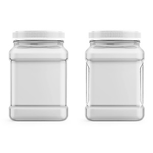 Mountain West Company 48 fl oz Square Clear Jar with Pinch Handle, 12 Count, Pantry Storage & Organization, Plastic Container with Lid