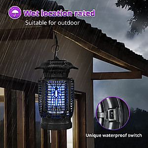 POWIFY Bug Zapper Outdoor, Electric Mosquito Zapper with 6.3ft Power Cord, 20W 4300V High Powered Fly Zapper, Insect Fly Trap, Indoor Mosquito Killer for Home Indoor Backyard Patio