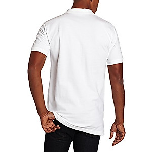 U.S. Polo Assn. Men's Classic Polo Shirt, Two-Button Closure Pique Polo Shirt, Summer Fashion Golf Shirt, White, Medium