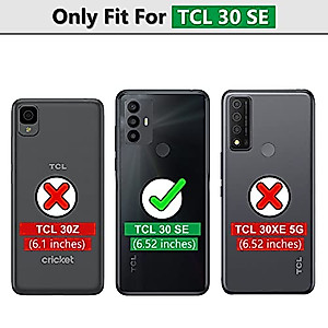 ATUMP for TCL 30 SE Phone Case with HD Screen Protector, Heavy Duty Shockproof with 360 ° Rotation Metal Kickstand [Military Grade] Protective Case for TCL 30 SE, Black