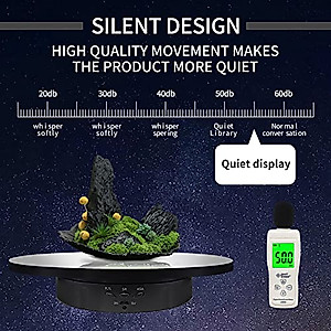 2 in 1 Motorized Rotating Display Stand with Mirror Sticker,Motorized Lazy Susan Turntable Spinning Display 5.74" with 8.7 Inch Replacement Cover for Photography Show Platform (Black,Without Remote)