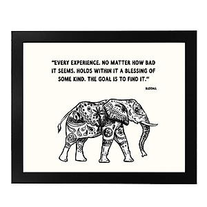 Every Experience Is A Blessing - Buddha Spiritual Inspirational Wall Art, Buddhism Positive Affirmations Wall Decor Print For Home Decor, Living Room Decor, Office Decor & Yoga Decor, Unframed - 8x10