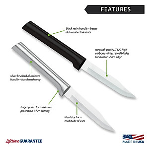 Rada Cutlery Regular Paring Knife, Aluminum Handle - Pack of 2