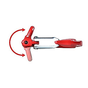 AMOPA Half-Linked Winch Hook Tow Crane Lift w/Clevis Safety Latch for 4x4 Jeep Off-Road (Red)