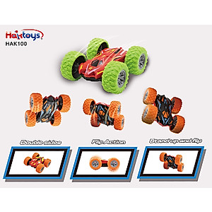 Haktoys Mini Remote Control Stunt Car for Kids, Rechargeable Mini Remote Control Double Sided Toy Car, Super Fast All Terrain AWD Vehicle