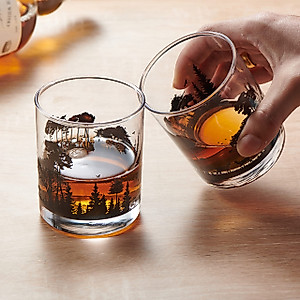 Whiskey Glasses set of 2 glasses bourbon glass Old Fashioned Glasses Barware for Scotch, Bourbon, Liquor and Cocktail Drinks