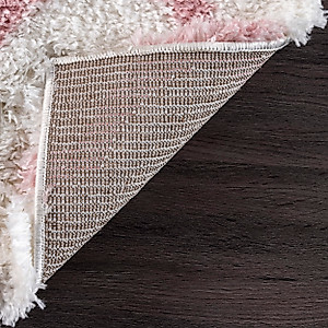 nuLOOM Nelda Trellis Kids Shag Area Rug, 8x10, Baby Pink