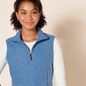 Amazon Essentials Women's Classic-Fit Sleeveless Polar Soft Fleece Vest (Available in Plus Size), Blue Heather, Medium